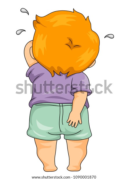 Rear View Illustration Kid Boy Toddler Stock Vector (Royalty Free ...