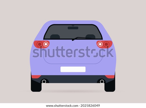Rear View Suv Car Isolated Cartoon Stock Vector (Royalty Free ...