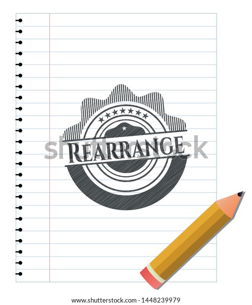 Rearrange Emblem Draw Pencil Effect Vector Stock Vector (Royalty Free ...