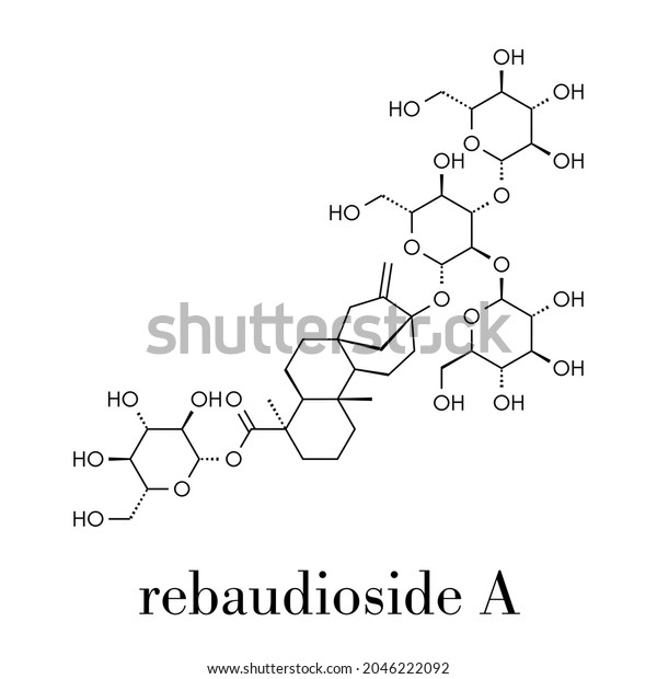 Rebaudioside Molecule One Main Steviol Glycosides Stock Vector (Royalty ...