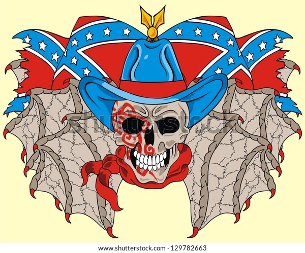 Rebel Flag Skull Stock Vector (Royalty Free) 129782663