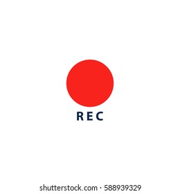 Rec Button Red Flat Simple Modern Stock Vector (Royalty Free) 401415025