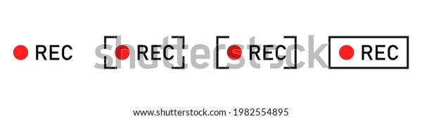 Rec Icons Set Isolated On White Stock Vector (Royalty Free) 1982554895 ...