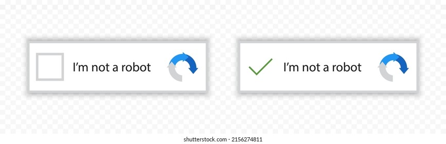 Recaptcha Buttons Website Protection Captcha Code Stock Vector (Royalty ...