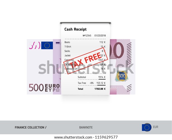 Receipt 500 Euro Banknote Flat Style Stock Vector (Royalty Free) 1159629577