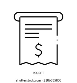 Receipt Icon Linear Style Sign Isolated Stock Vector (Royalty Free ...