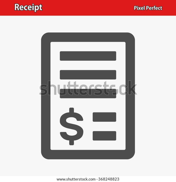 Receipt Icon Professional Pixel Perfect Icons Stock Vector (Royalty ...