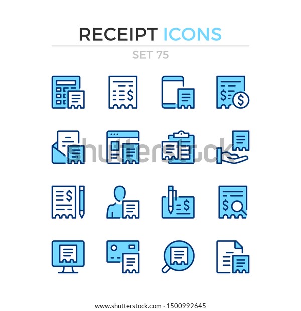 Receipt Icons Vector Line Icons Set Stock Vector (Royalty Free ...