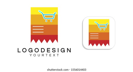 Receipt Logo Design Icon App Smartphone Stock Vector (Royalty Free ...