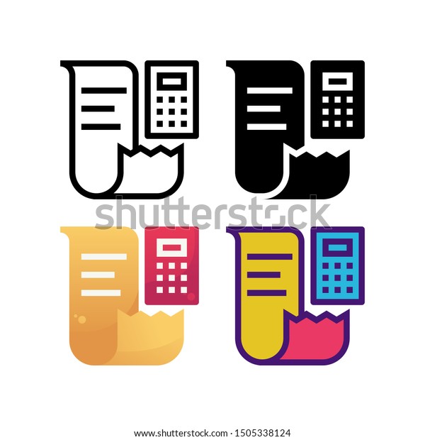 Receipt Logo Icon Design Four Style Stock Vector (Royalty Free) 1505338124