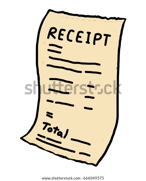 Receipt Paper Cartoon Vector Illustration Hand Stock-vektor (royaltyfri ...