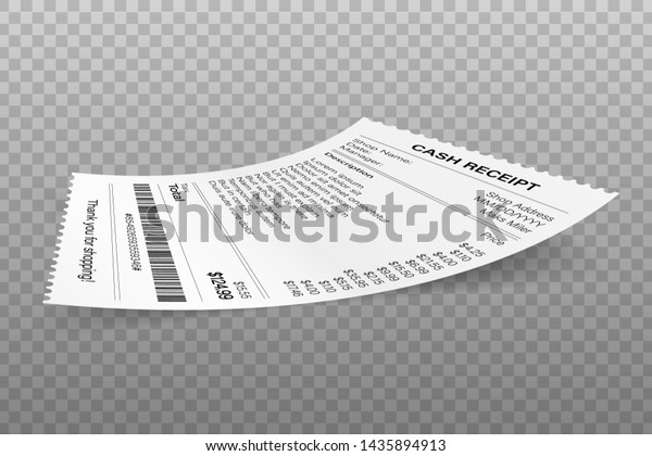 Receipts Vector Illustration Realistic Payment Paper Stock Vector ...