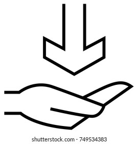 Receive Hand Icon Stock Vector (Royalty Free) 749534383 | Shutterstock