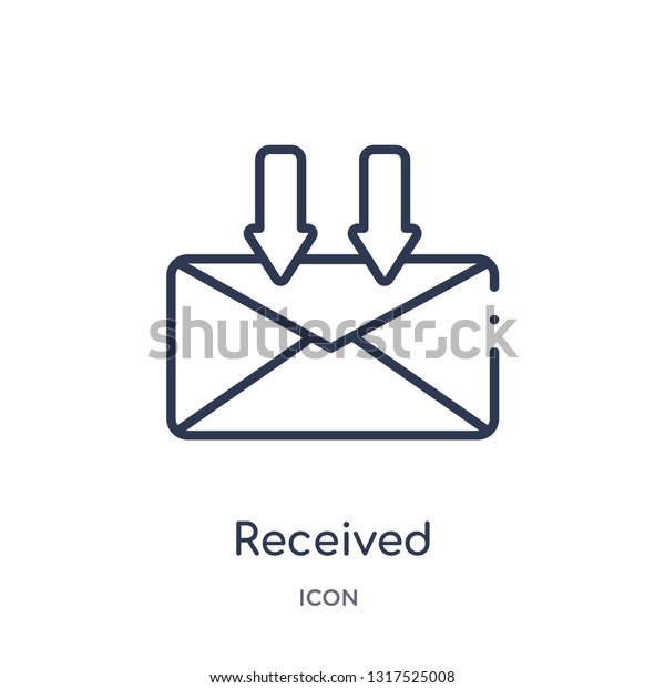 Received Icon Technology Outline Collection Thin Stock Vector (Royalty ...