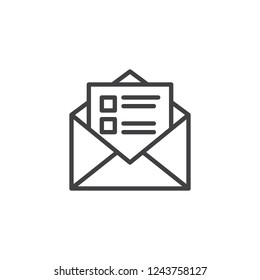 Received Message Outline Icon Linear Style Stock Vector (Royalty Free ...