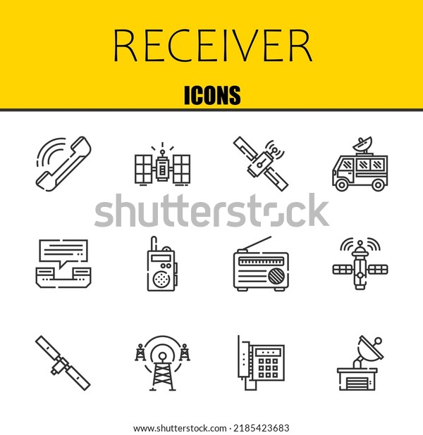 Receiver Vector Line Icons Set Phone Stock Vector (Royalty Free ...