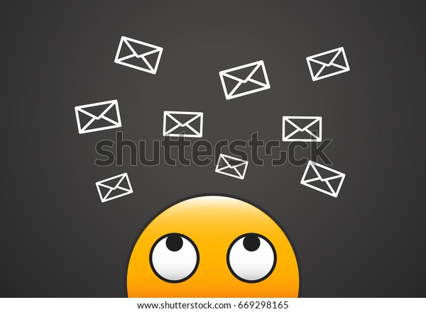Receiving Emails Concept Emoji Smiley Looking Stock Vector (Royalty ...