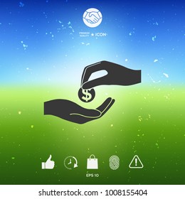 Receiving Money Icon Stock Vector (Royalty Free) 1008155404 | Shutterstock