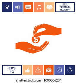 Receiving Money Icon Stock Vector (Royalty Free) 596149718 | Shutterstock