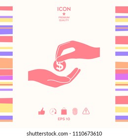 Receiving Money Icon Stock Vector (Royalty Free) 1110673610 | Shutterstock