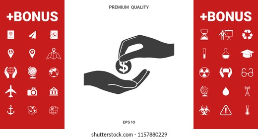 Receiving Money Icon Stock Vector (Royalty Free) 1157880229 | Shutterstock