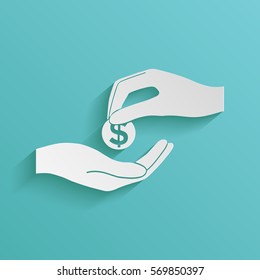 Receiving Money Icon Stock Vector (Royalty Free) 569850397 | Shutterstock