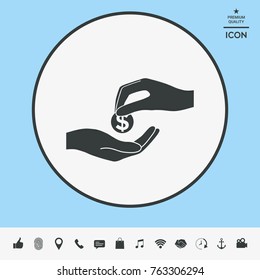 Receiving Money Icon Stock Vector (Royalty Free) 763306294 | Shutterstock