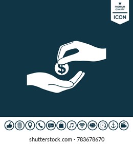 Receiving Money Icon Stock Vector (Royalty Free) 783678670 | Shutterstock