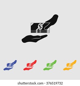Receiving Money Icon Vector Illustration Stock Vector (Royalty Free ...