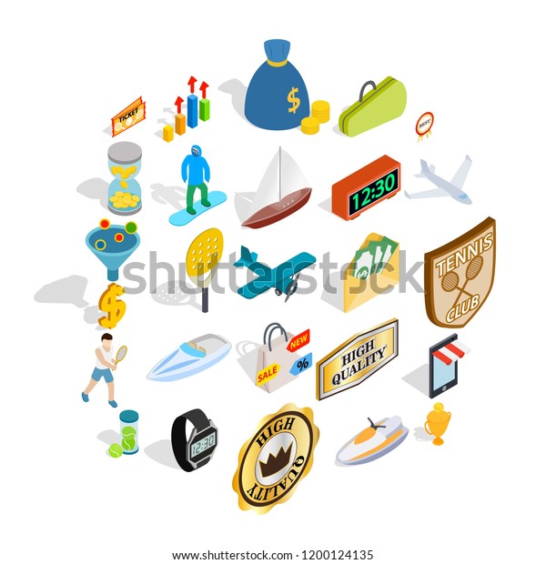 Receiving Reward Icons Set Isometric Set Stock Vector (Royalty Free ...