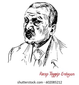 Recep Tayyip Erdogan Hand Drawn Vector Stock Vector (Royalty Free ...