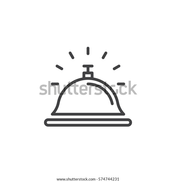 Reception Bell Line Icon Outline Vector Stock Vector (Royalty Free ...