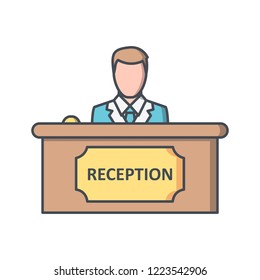 Reception Flat Outline Icon Stock Vector (Royalty Free) 1223542906 ...