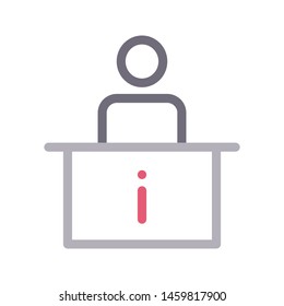 Reception Info Colour Line Vector Icon Stock Vector (Royalty Free ...