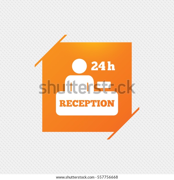 Reception Sign Icon 24 Hours Hotel Stock Vector (Royalty Free ...
