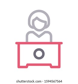 Reception Vector Color Line Icon Stock Vector (Royalty Free) 1594567564 ...