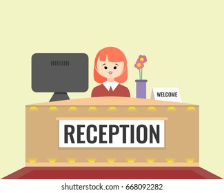 Reception Woman Stock Vector (Royalty Free) 668092282 | Shutterstock