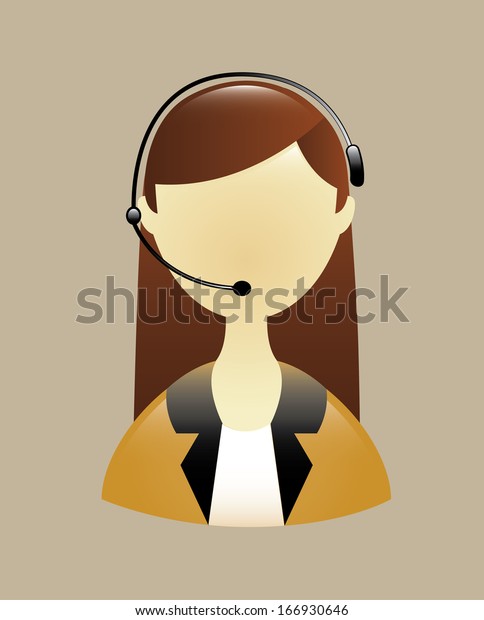 Receptionist Phone Over Beige Background Vector Stock Vector (Royalty ...