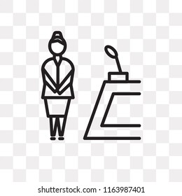 Receptionist Vector Icon Isolated On Transparent Stock Vector (Royalty ...