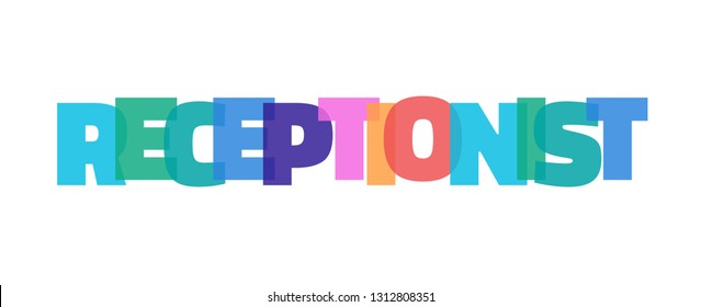 Receptionist Word Concept Receptionist On White Stock Vector (Royalty ...