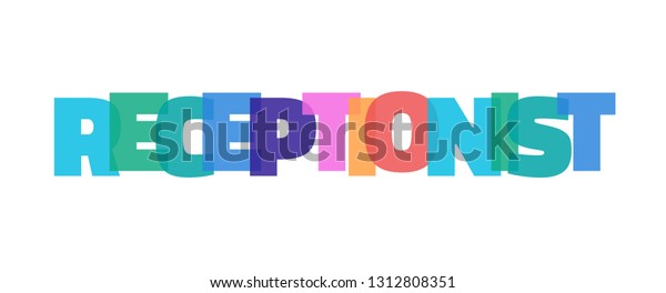 Receptionist Word Concept Receptionist On White Stock Vector (Royalty ...
