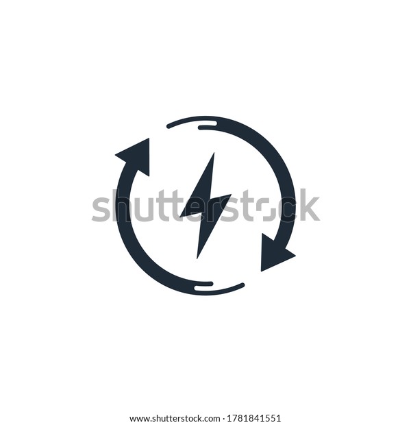 Recharge Vector Icon Isolated On White Stock Vector (Royalty Free ...