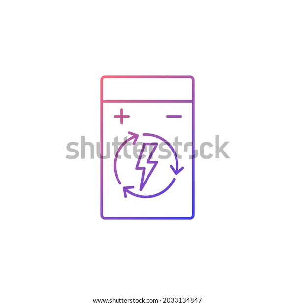 Rechargeable Lithium Polymer Battery Gradient Linear Stock Vector ...