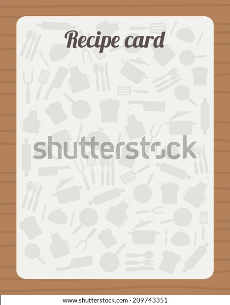 Recipe Card Culinary Template Kitchen Utensils Stock Vector (Royalty ...