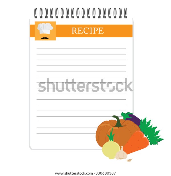 Recipe card. Kitchen note blank template vector illustration. Cooking ...