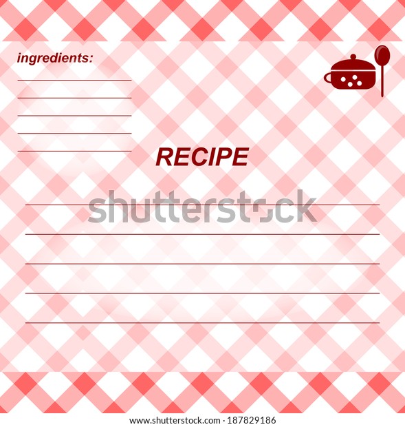 Recipe Card Vector Illustration Red Blank Stock Vector (Royalty Free ...