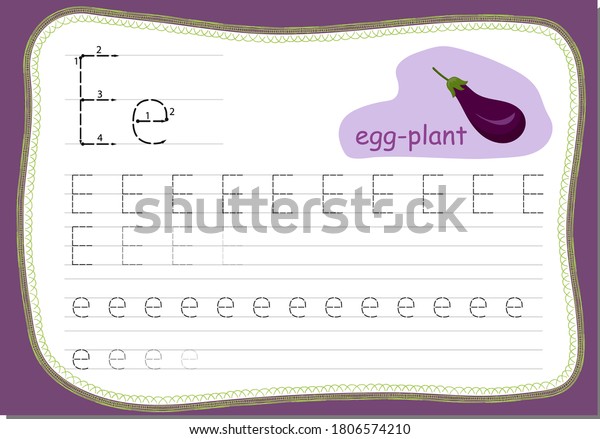 Recipe Children How Write Letter E Stock Vector (Royalty Free ...