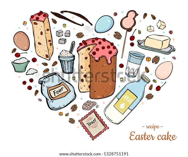 Recipe Easter Cake Illustration Isolated On Stock Vector (Royalty Free ...