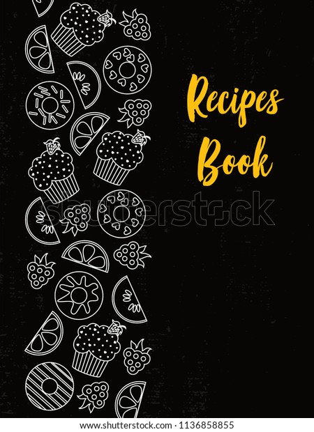 Recipes Book Cover Typography Poster Template Stock Vector (Royalty ...