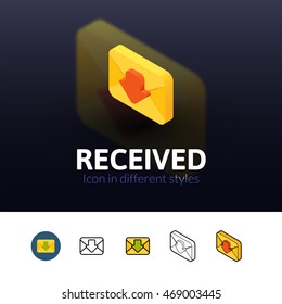 Recived Color Icon Vector Symbol Flat Stock Vector (Royalty Free ...